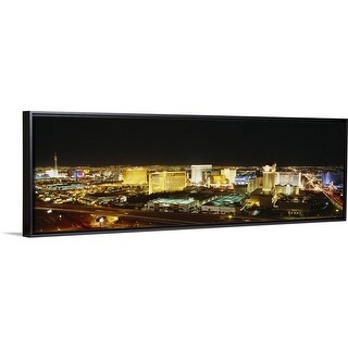 "High angle view of buildings lit up at night, Las Vegas, Nevada" Black ...