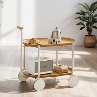 Movable Small Pushcart Small Cart Double Layered Coffee Table - Bed ...