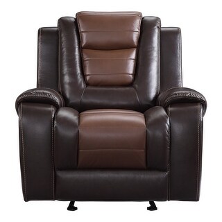 Grete Light Dark Brown Premium Faux Leather Glider Reclining Chair ...