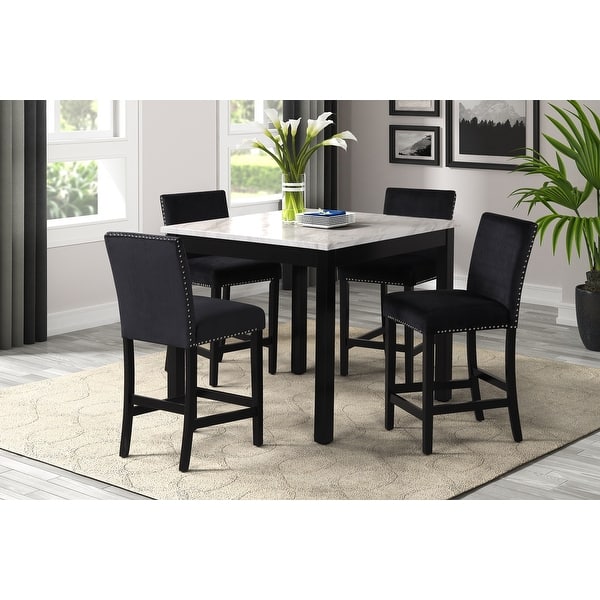 5-Piece Dining Table Set with One Dining Table and Four Chairs - Bed ...