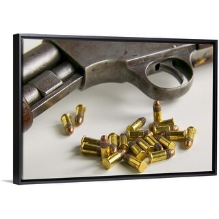 "Gun and ammunition" Black Float Frame Canvas Art - Bed Bath & Beyond ...