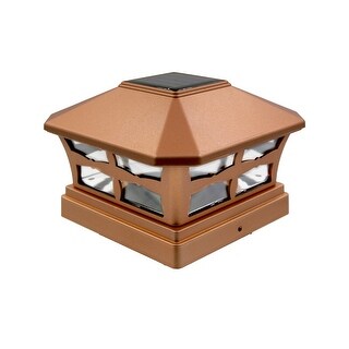 Copper Color Plastic Solar Post Cap Light with Single LED, Fits 5x5 ...