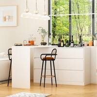 Timechee Home Rotating Dresser and Desk 6 Drawer Dresser Vanity Makeup ...