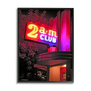 Stupell Urban 2am Club Sign Framed Giclee Art Design by Larry Grossman ...