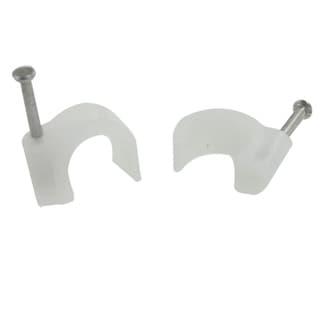 100 Pcs 12mm Diameter Coax Cable Inserting Circle Nail Clips - White ...