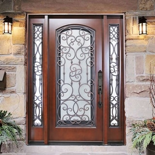 KaMic 60" x 80" Resilient PU Composite Exterior Front Door Left-Inswing ...