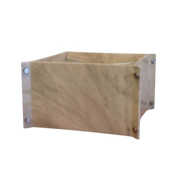 Pop Steady 15x15x9 Faux Marbled Alabaster Shallow Drum Square Lampshade ...