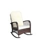 Outdoor Wicker Rocking Chair With Wide Seat, Thick, Soft Cushion ...