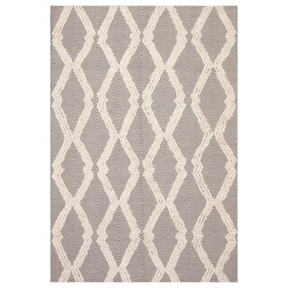 ECARPETGALLERY Flat-Weave Nevada Grey Wool Kilim - 5'3 x 7'9 - Bed Bath ...