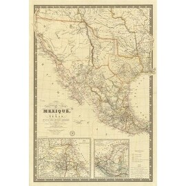 Nouvelle Carte Du Mexique, Du Texas, 1840 by Adrien Hubert Brue Maps ...