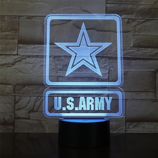 Smart Touch 3D Illusion 7-Color LED Light - US Army Logo - Bed Bath ...