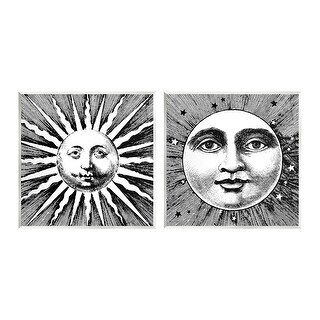 Stupell Sun & Moon Faces 2 Piece Wall Plaque Art Set Design by Lil' Rue ...