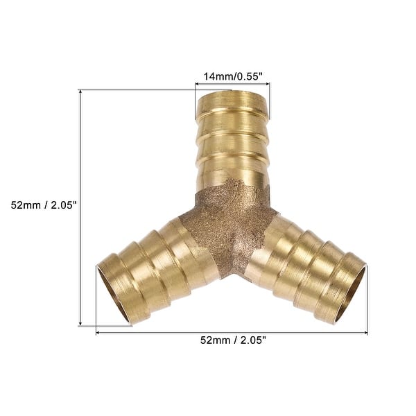 Barb Hose Fitting Y Shape Pipe Connector Brass 2Pcs with 6Pcs Hose ...