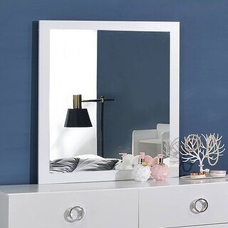 ACME Perse Mirror in White Finish - Bed Bath & Beyond - 35458097