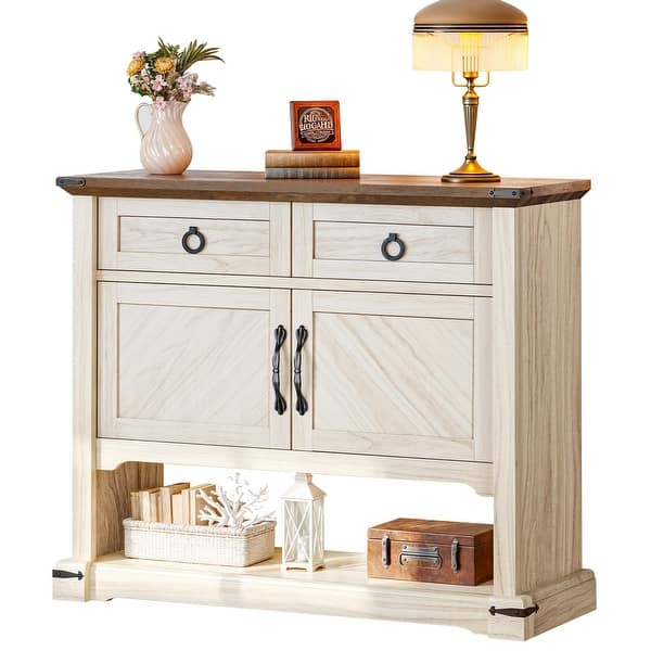 Moasis 35-Inch Farmhouse Console Table, Entry Table with 2 Drawers and ...