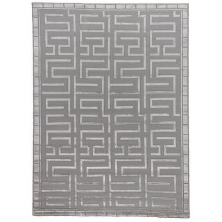 Exquisite Rugs Metro Velvet Silver New Zealand Wool and Silk Rug (9' x ...