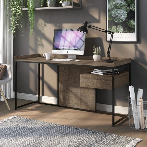Jaxon Industrial 63-inch Steel Computer Desk with USB Ports by ...
