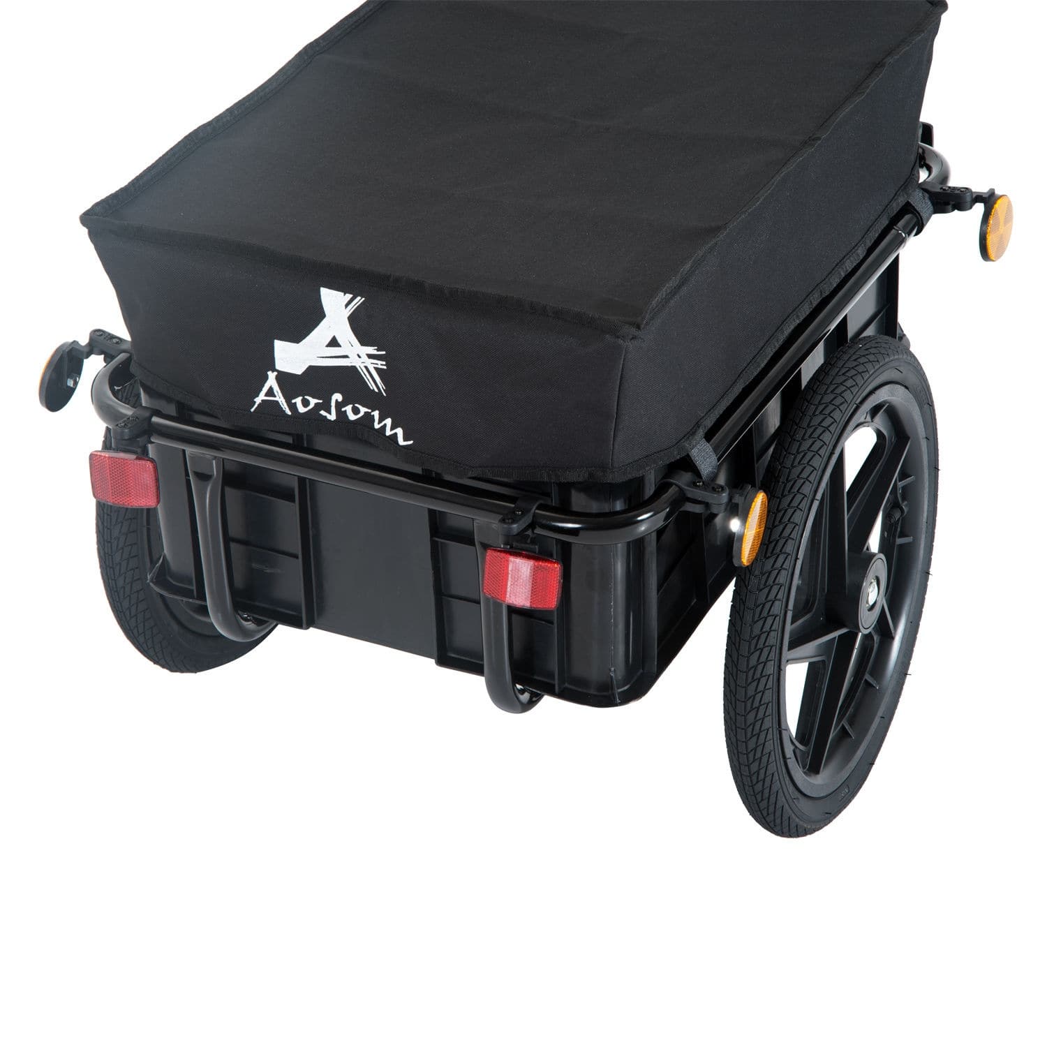 Aosom Bicycle Cargo Trailer with Removable Box and Waterproof Cover ...