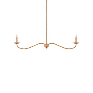 Currey & Company Saxon Linear Tan Chandelier - 14"h x 43.25"w x 4.25"d ...
