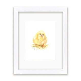 "Barnyard Littles" - Chick - Individual Framed Print with Mat - White ...
