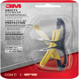 3M Anti-Fog Classic/Sleek Safety Glasses Clear Lens Black/Yellow Frame ...