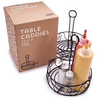 Black Metal Table Caddies, 2-pack - 7.25" wide and 2.56" tall - Bed ...