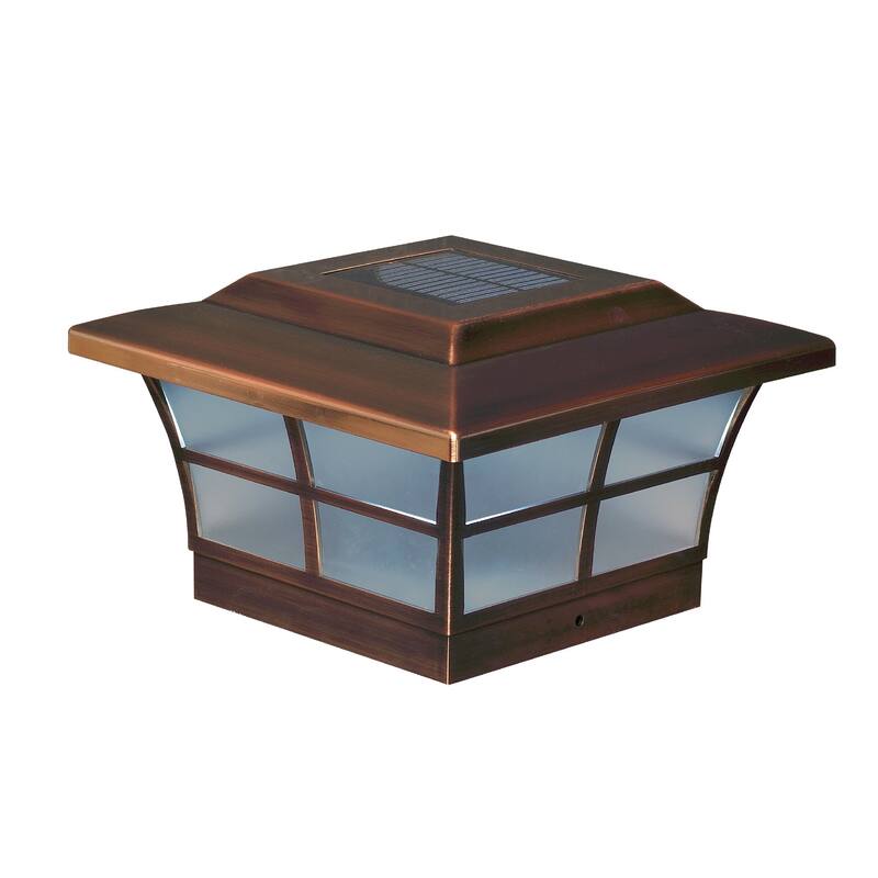 Classy Caps 6x6 Copper Plated Prestige Solar Post Cap (Set of 2) - On ...