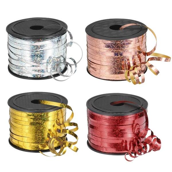 4pcs 100 Yards Glitter Curling Ribbon Crimped Balloon String, 4 Colors ...