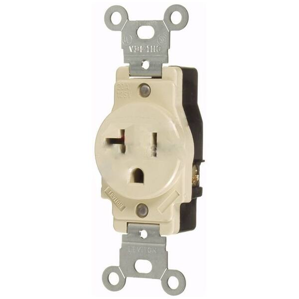 20 AMP Round Ivory Electrical Receptacle Plastic-Aluminum American ...
