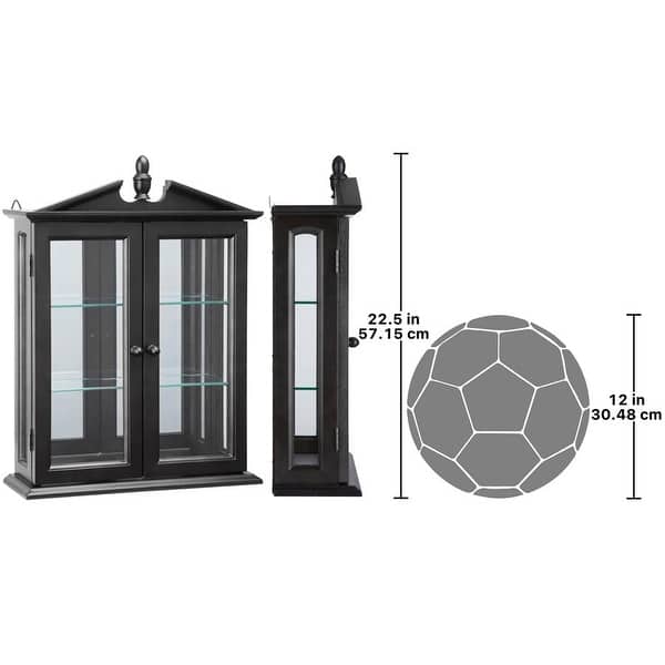 Design Toscano Amesbury Manor Hardwood Wall Curio Cabinet: Ebony Black ...