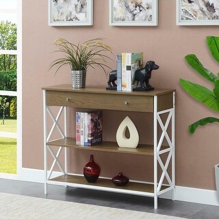 Modern One-Drawer Console Table in Caramel Wood - 54 x 84 - Bed Bath ...