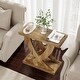 Compact Cross Fishtail Support End Table for Living Room, Bedroom, or ...
