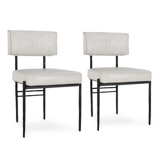 Classic Home Kester Set of 2 Leather Upholstered Dining Chair in Off White - Bed Bath & Beyond ...