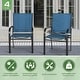 5 Piece Outdoor Patio Metal Dining Set of 6 Textilene Chairs and Square ...