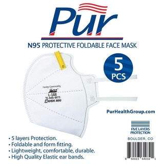 Pur N95 General Purpose Face Mask White One Size Fits Most 5 pk - On ...