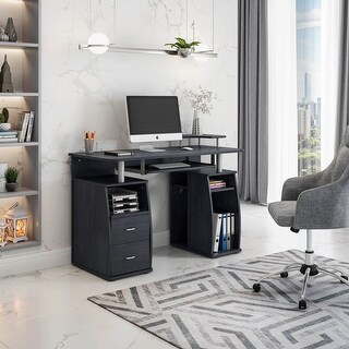 Computer Desk with Drawers & Storage Cabinet, Small Office Desk PC ...