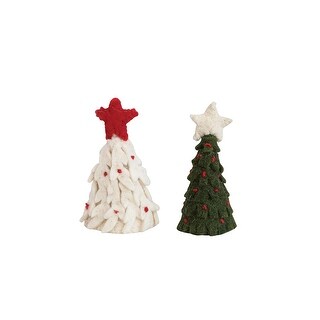 Handmade Wool Felt Tree with Star Bottle Topper, Set of 2 - Bed Bath ...