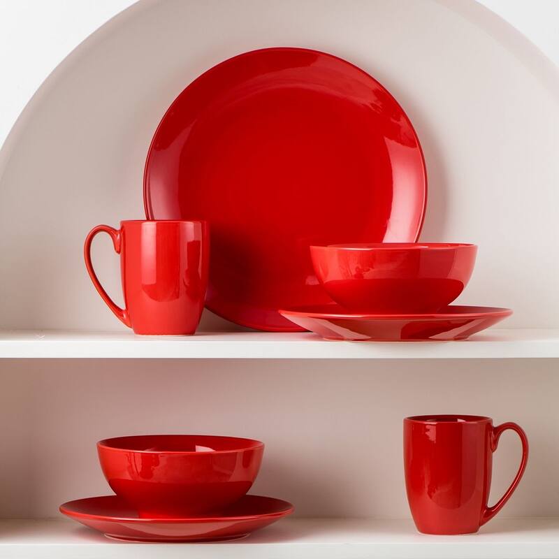 LOVECASA 16-Piece Porcelain Dinnerware Set (Service for 4) - Overstock ...