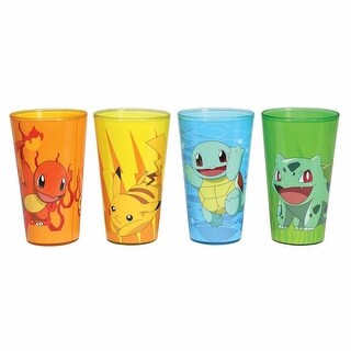 Pokemon Characters Pint Glasses - Charmander, Bulbasaur, Squirtle and ...