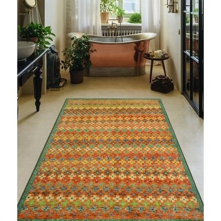 Noori Rug Balochi Zabrina Orange/Green Rug - 5'6" x 7'11" - Bed Bath ...