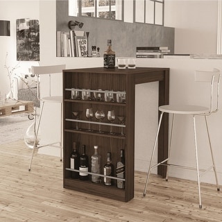 Cambridge Stylish Bar Table, Brown Finish, Wine Storage - Bed Bath ...
