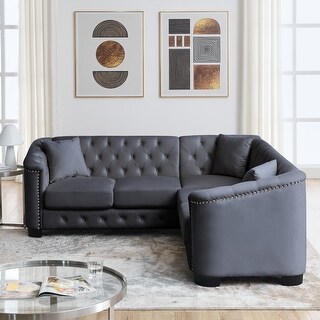 82-Inch Modern Chesterfield Velvet Sofa - Bed Bath & Beyond - 39121999