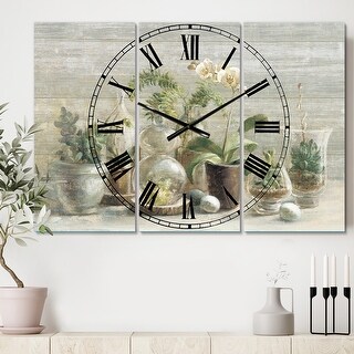 Designart 'Composition of Orchids' Cottage 3 Panels Oversized Wall ...