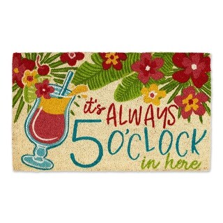 "It's Always 5 O'clock in Here" Floral Doormat - 18" x 30" - Bed Bath ...
