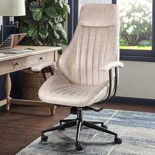 Bossin Suede Fabric Ergonomic Office Chair High Back Lumbar Support ...