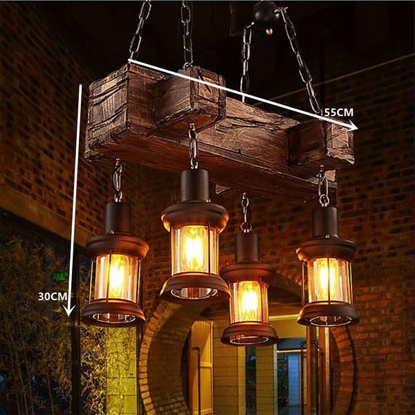 Rustic Ceiling Lamp Chandelier Pendant Lighting Fixture Hanging Light ...