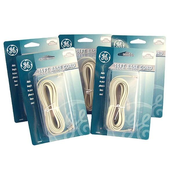 Pack of 5 GE Telephone Base Cords -14 Feet - Almond - Bed Bath & Beyond ...