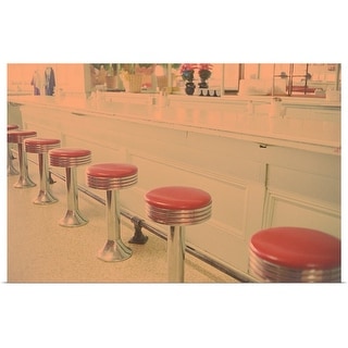 "Stools at Bar Counter" Poster Print - Multi - Bed Bath & Beyond - 16444731