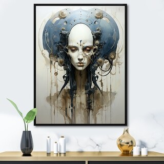 Designart "Minimalism Aliens Portrait" Aliens Framed Wall Art Prints ...