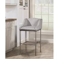 Dillon Industrial Silver Metal Upholstered Bar Height Stool, Gray - Bed ...